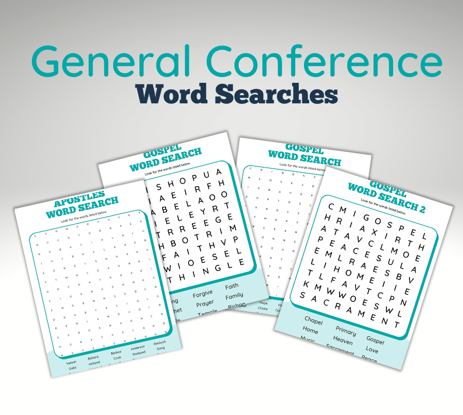 General Conference Activities Word Search Examples | This Blue Dress