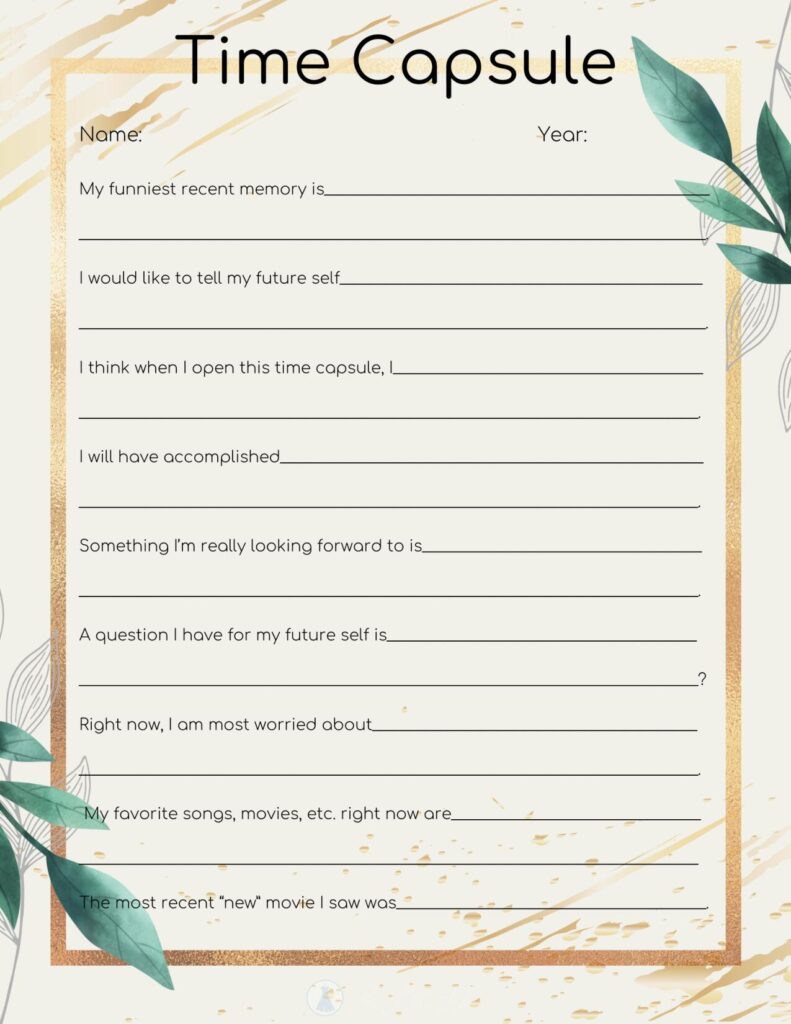 Adult Time Capsule [Printable] | This Blue Dress